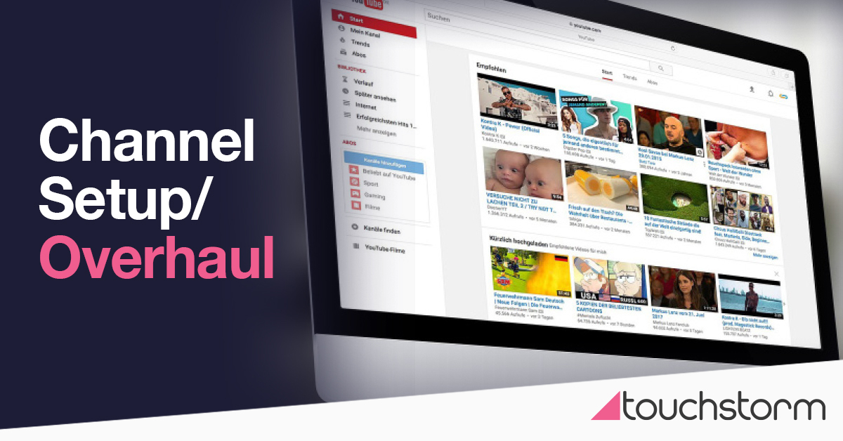 YouTube Channel Setup & Optimization Services | Touchstorm